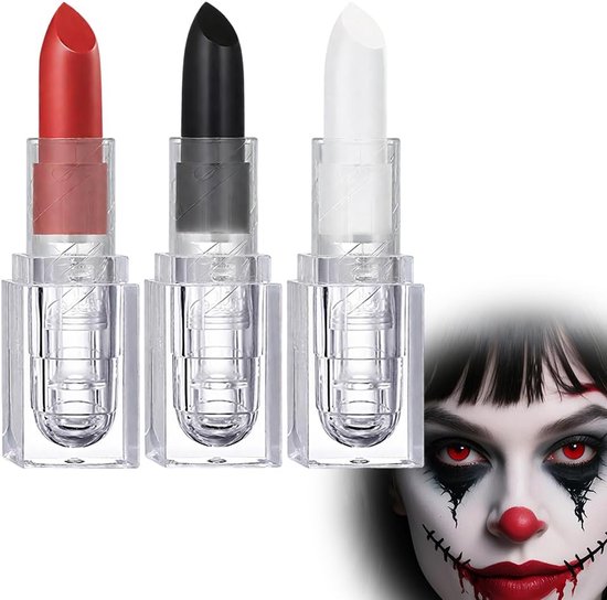 3-Delige Gezichts- en Body Paint Set (Zwart, Wit, Rood) - Theater ...