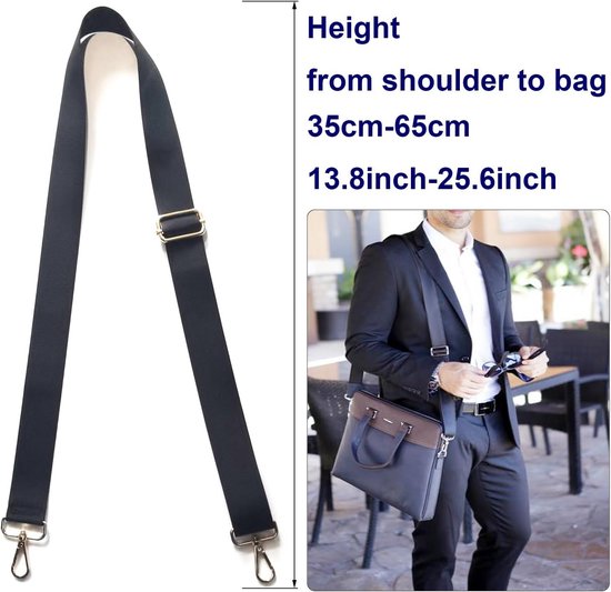Verstelbare Schouderriem voor Tas - 2,5 cm Breed, Zilveren Haken ...