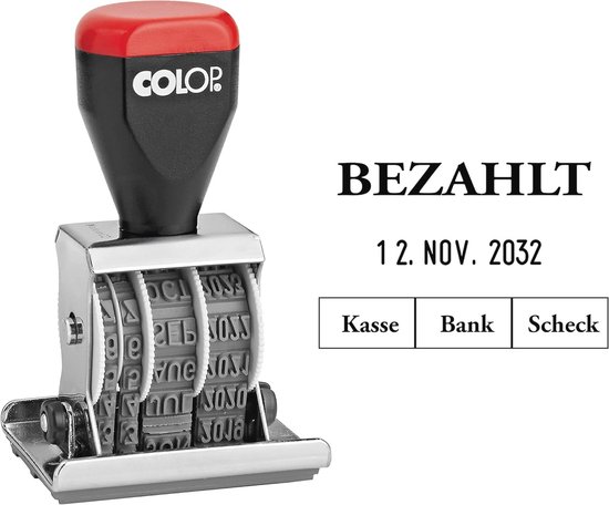 Datumstempel 30 x 45 mm met Vooraf Gedefinieerde Tekst en Extra Regel ...