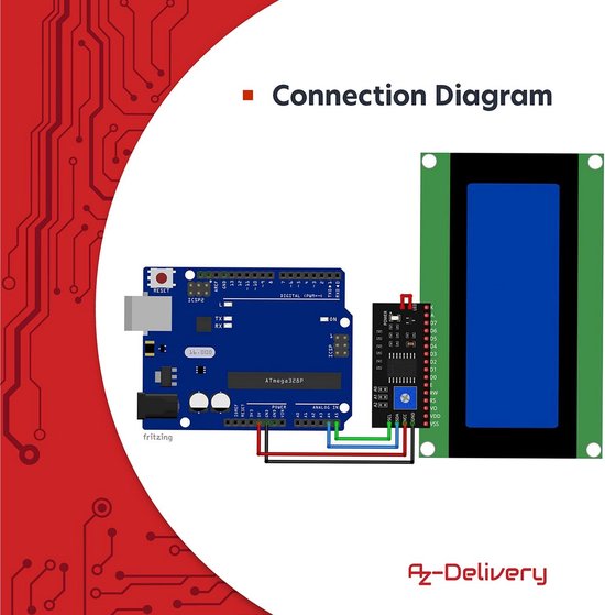 LCD Display 4x20 Tekens met I2C Interface – HD44780 Compatibel voor Arduino en... | bol