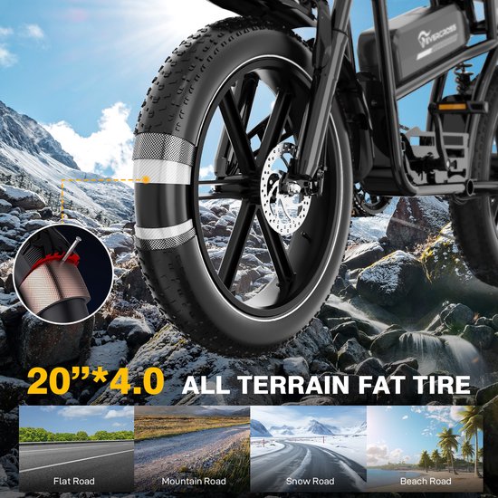 EVERCROSS EK30 Elektrische Fatbike | Off-road E-bike met 20*4.0" dikke ...