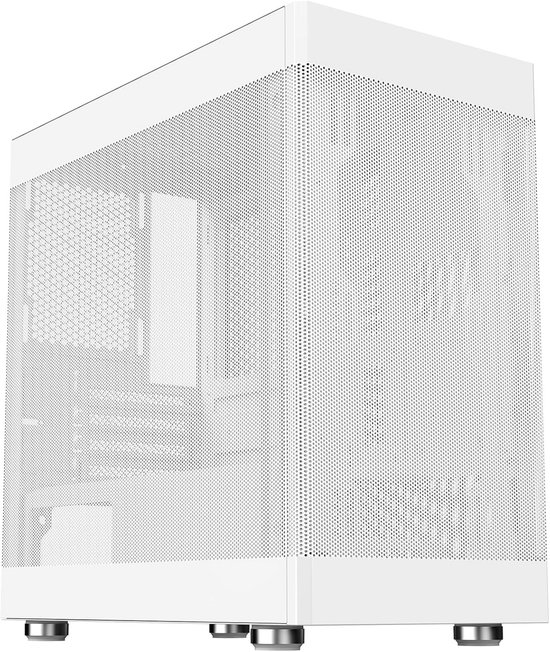 Mini PC Behuizing mATX met 3 Zijkanten Mesh Witte Editie | bol