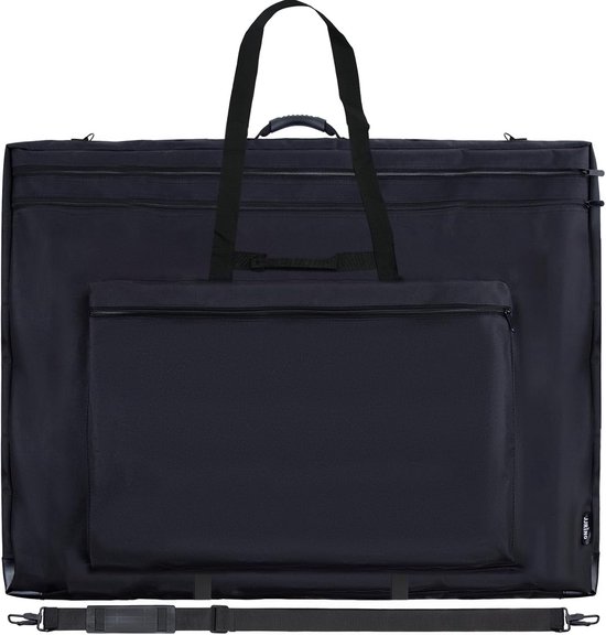 Grote Zwarte Portfolio Map met Schouderriem voor Tekeningen en ...