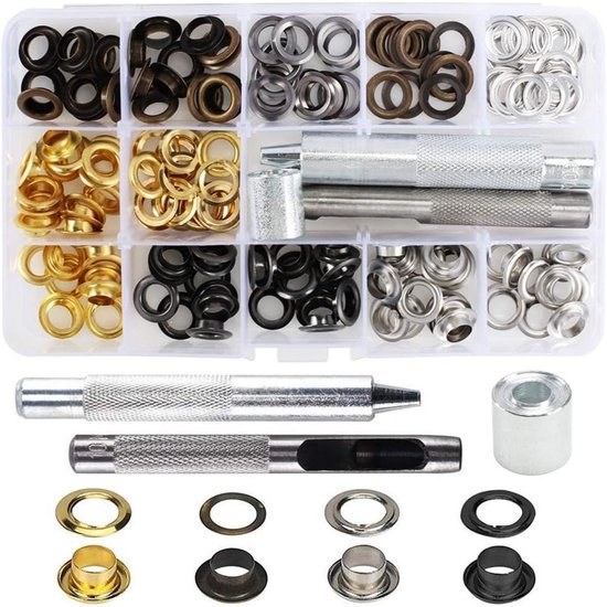 203 Stuks Metalen Oogjes - 8 mm Eyelets voor Kleding en Doe-Het-Zelf ...