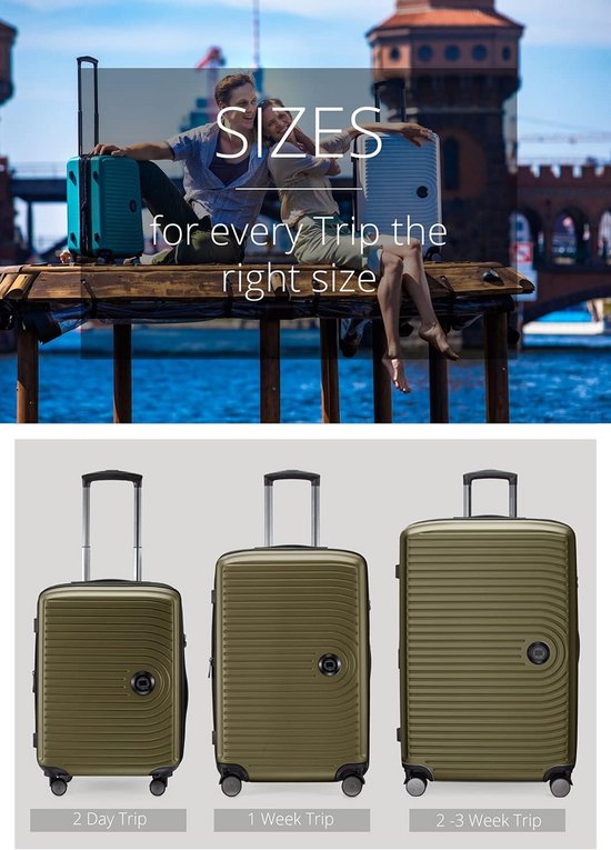 Midden Koffer Trolley - Hard Shell, Uitbreidbaar, TSA - 77 cm, 130 L ...