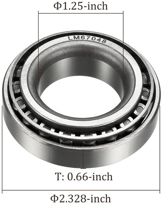 EGoods - Kegellager 1,25 inch x 2,328 inch x 0,66 inch chroomstalen ...