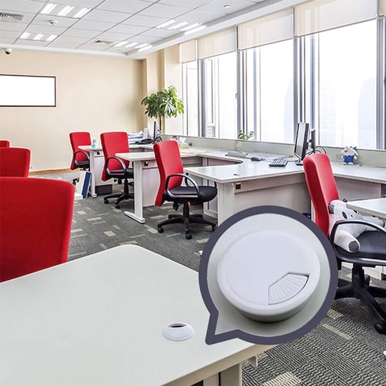 Cable Entry - Plastic - White - Desk Cable Entry - Round Cable Entry ...