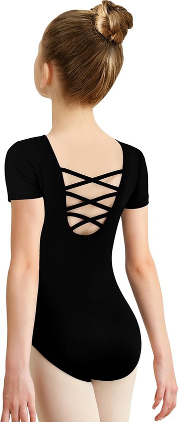 Meisjes Ballet Dans Leotard Katoen Kortemouwen Kruisbanden Rug ...