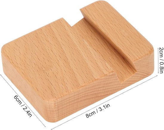Mobiele- telefoonhouder - bamboe - universeel - hout - bureau ...