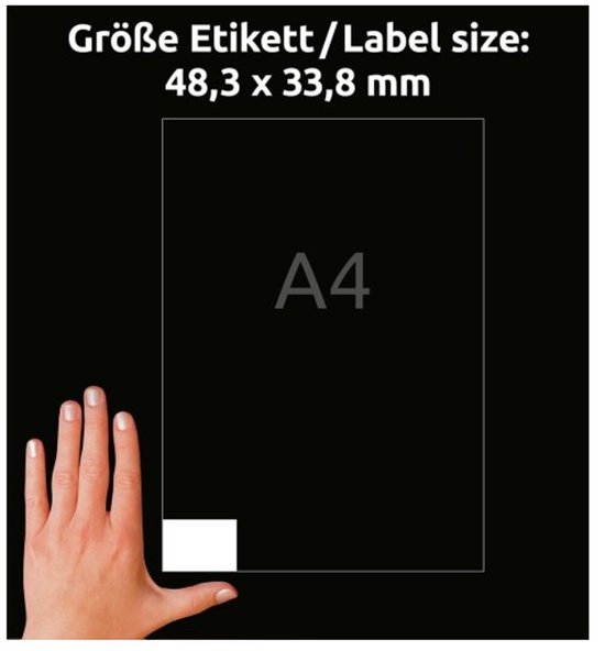 Avery 4789, Wit, Rechthoek, Permanent, A4, Universeel, Papier | bol