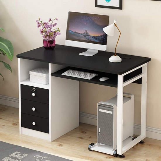 Modern Compact Computer- en Studiebureau met Opbergplanken en ...