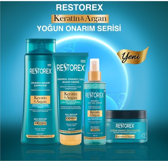 Restorex Keratine & Argan Intensieve Verzorgingsset - Shampoo 500ml ...
