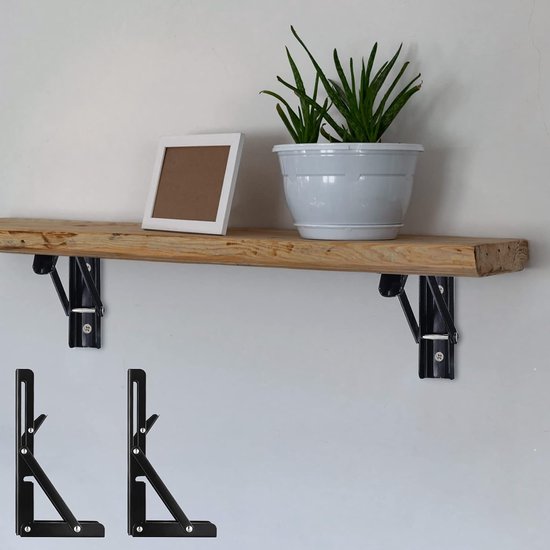 Folding Console - Heavy Duty Hinges - Collapsible Corner Shelf Support ...