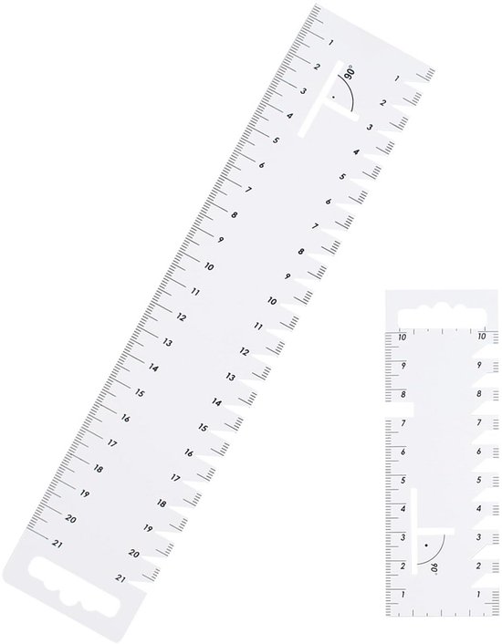 2 Stuks Rechte Linialen Set voor Naaien, Tekenen en Kleermakers (21 cm ...