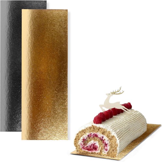 Carton à Gâteau Carré Robuste Noir Goud 30 x 10 cm - 15 Pièces - Sous ...
