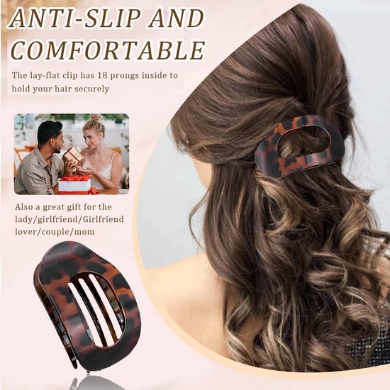 4x Platte Haarclips voor Dik en Dun Haar - Grote Klem voor Diverse ...
