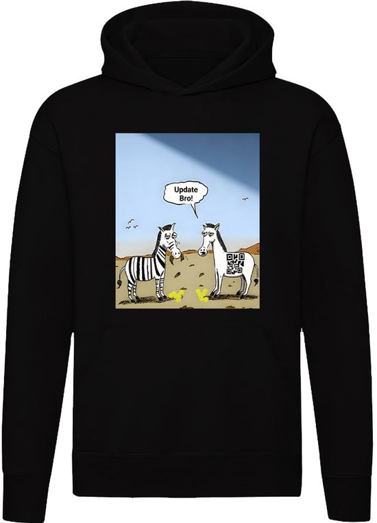 Update Bro Hoodie - unisex - Zebra - Qr Code - Bijwerken - Trui | bol