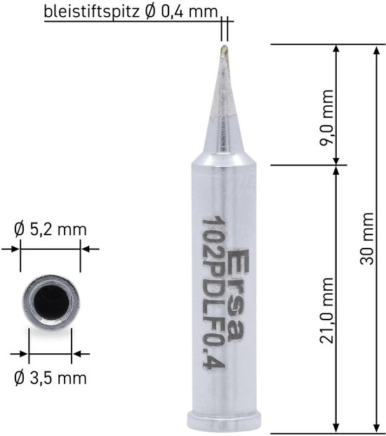 Permanente Soldeerpunt Schuin Potloodpunt 0,4 mm Diameter met Duurzame ...