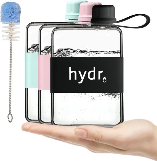 Platte Waterfles 500ml - Dunne, Compacte en Lekvrije Fles voor ...