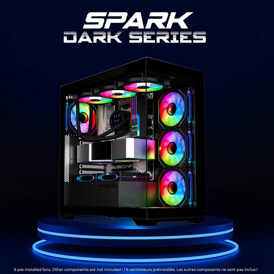 Gamer PC Behuizing met Aquarium Look en 6 ARGB Fans - ATX, mATX, mITX | bol