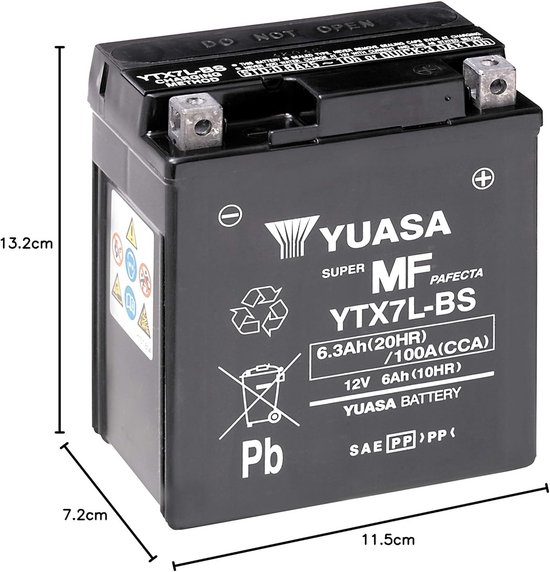 Onderhoudsvrije AGM Motorfietsaccu 12V 100 CCA - VRLA Batterij voor ...