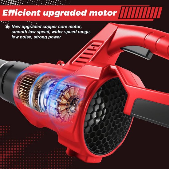 Draadloze Krachtige Accubladblazer met Variabele Snelheid en 2 Buizen | bol