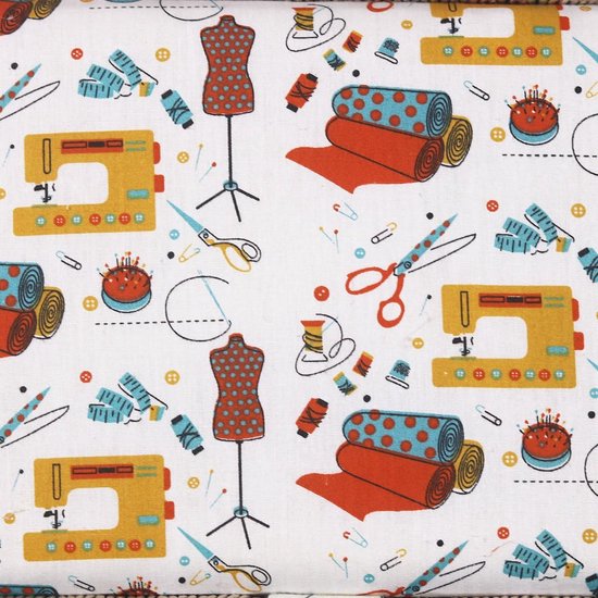 Grote Naaidoos Houten Opbergkist met Complete Naaiset en Accessoires | bol