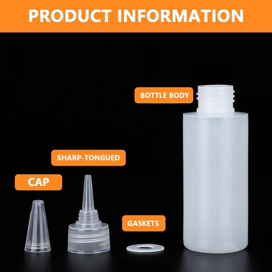 Famanu – Knijpfles set van 12, 100 ml, kunststof doseerflessen voor ...
