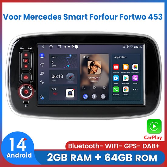 Awesafe Autoradio - Geschikt Voor Mercedes Benz Smart Forfour Fortwo ...