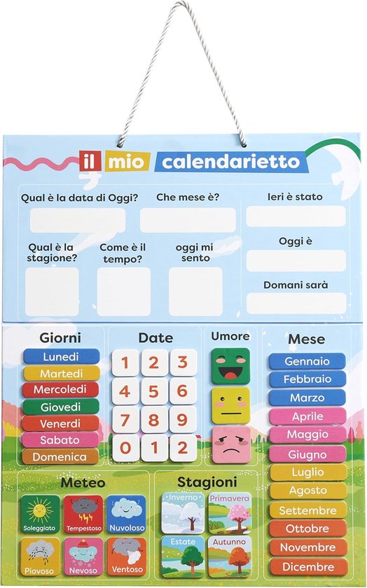 Educatieve Magnetische Kalender voor Kinderen - Seizoenen, Data en Weer ...