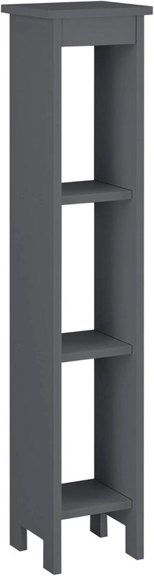 Open kast met 3 vakken 80x17x17 cm donkergrijs | bol