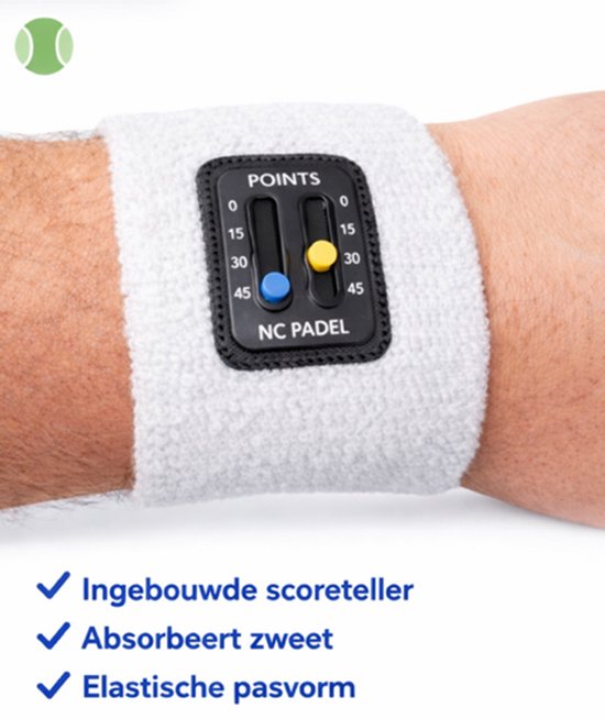 NC Padel Scoreband – Zweetband met Scoreteller | bol