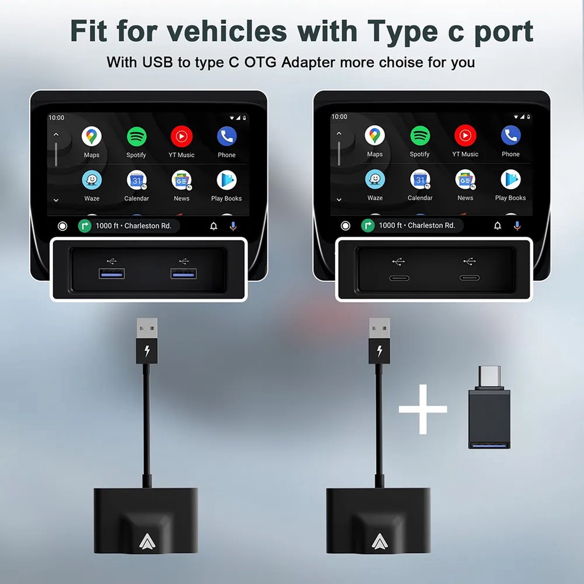 Merkloos Auto Dongle Pro - Draadloos verbinden met Android Auto - Zwart ...