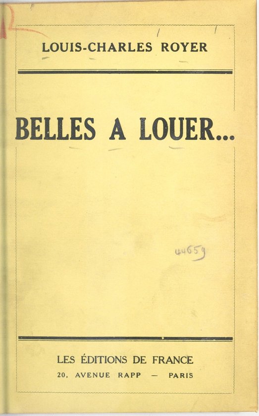 Belles à louer... (ebook), Louis-Charles Royer | 9782307290056 | Boeken ...