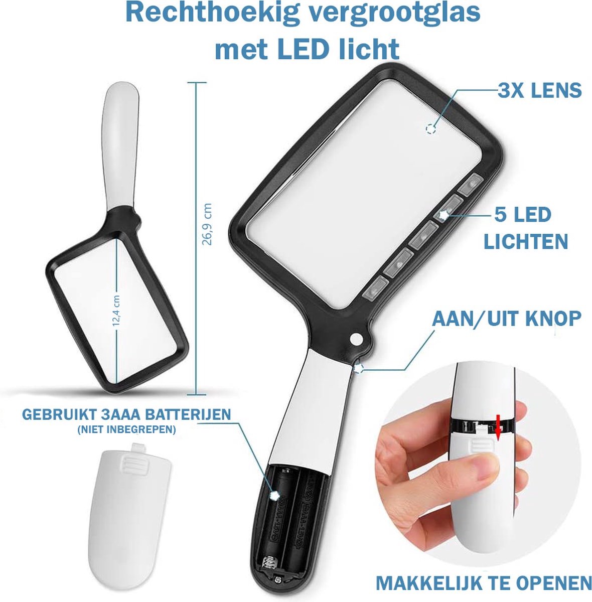 Brûhrs - Vergrootglas met Verlichting – Loep – Leesloep voor Ouderen ...