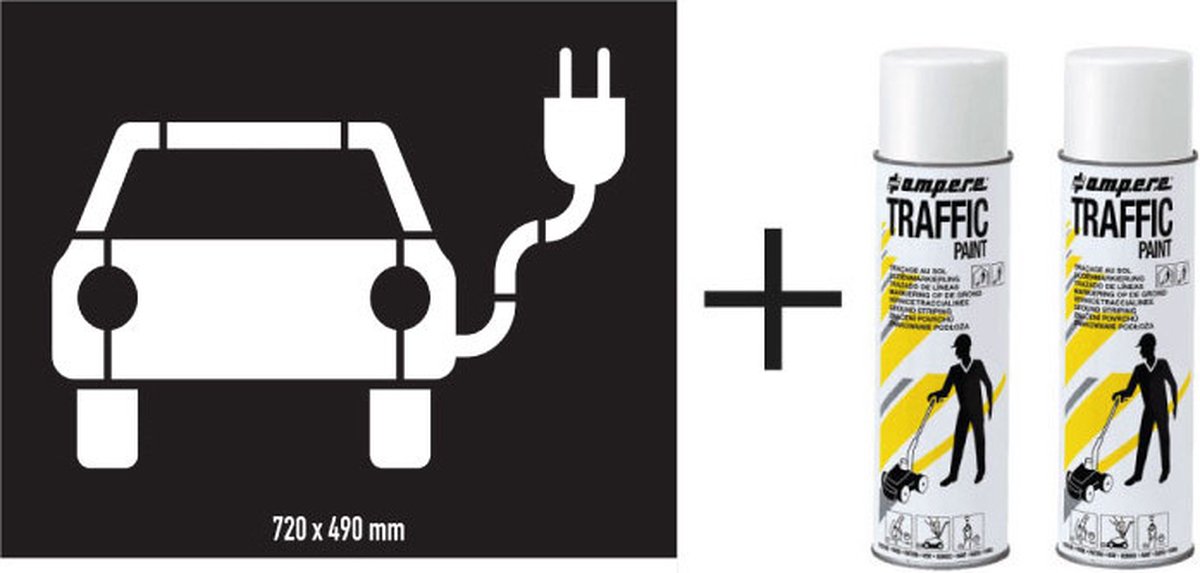 Sjabloon parkeerplaats elektrische auto, 2 stuks | bol.com