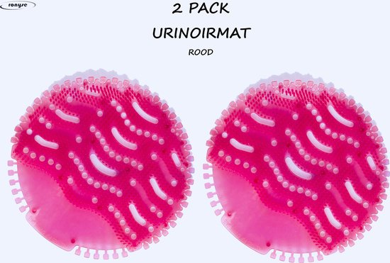 Urinoir Matten - Urine Mat - 2 Pack Rood - Anti spat mat WC - Toilet ...