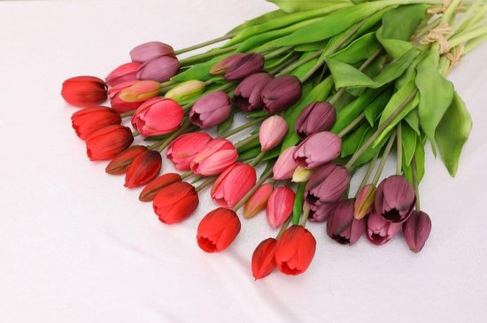 Real Touch Tulips - Dark Purple - Real Touch Tulpen - Donker Paars ...
