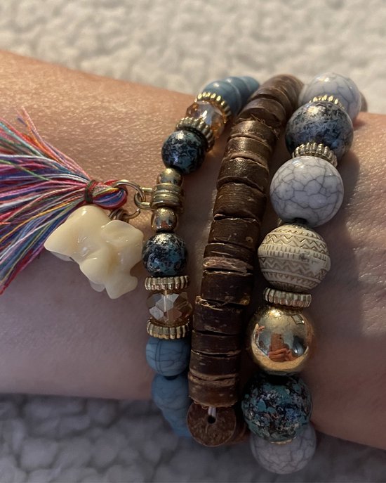 Applewatch horlogebandje Bohemian Ibiza stijl 38/40/41mm glazen,houten ...