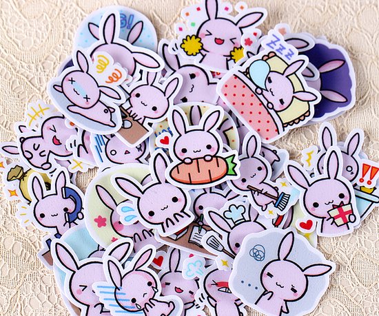 Konijnen Stickers 40 Stuks - Kawaii Stickers - Laptop Stickers - Bunny ...