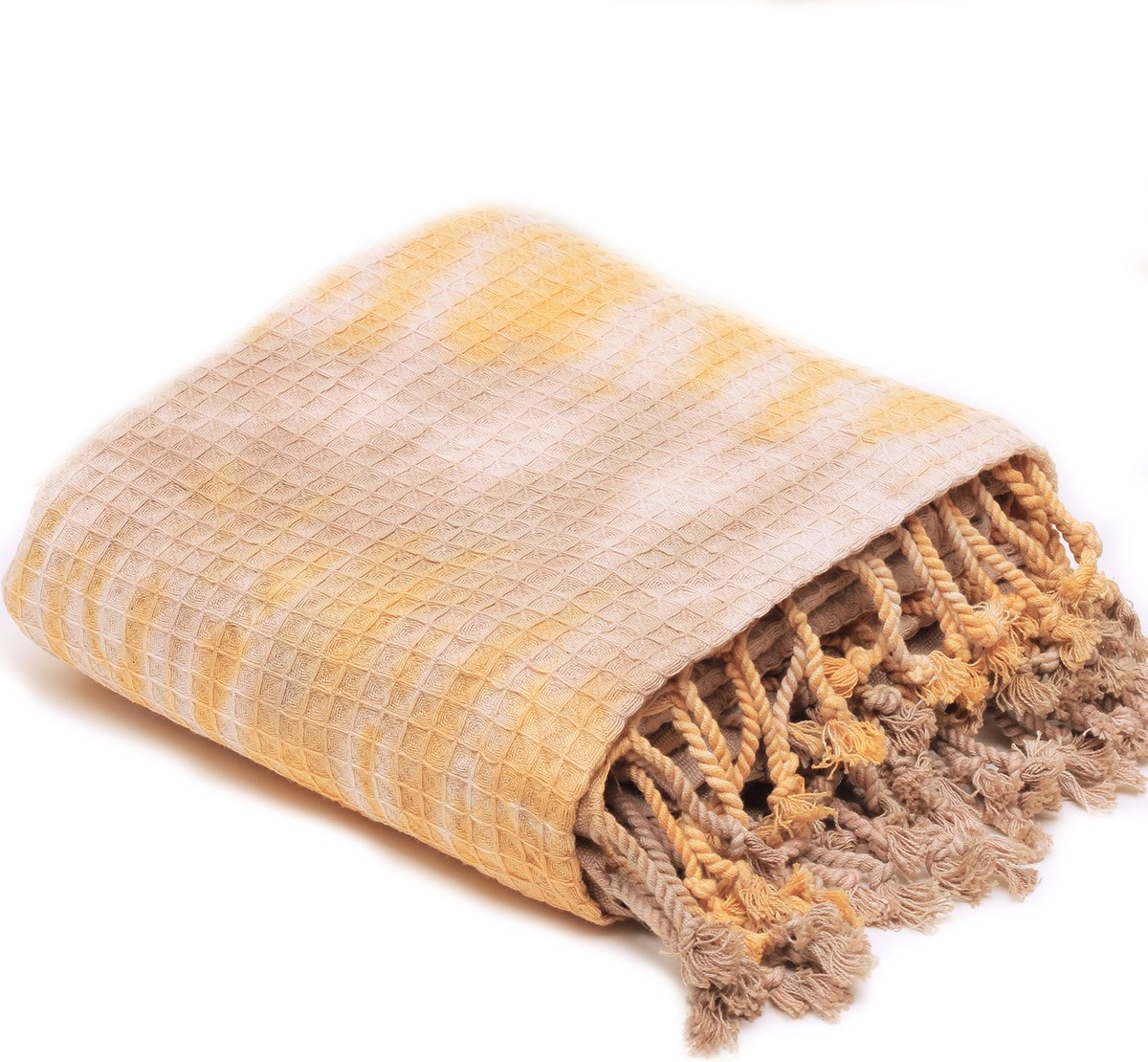 madeathand - GEEL - Waffle Tie-Dye - HAMAMDOEK - STRANDLAK - BADDOEK ...