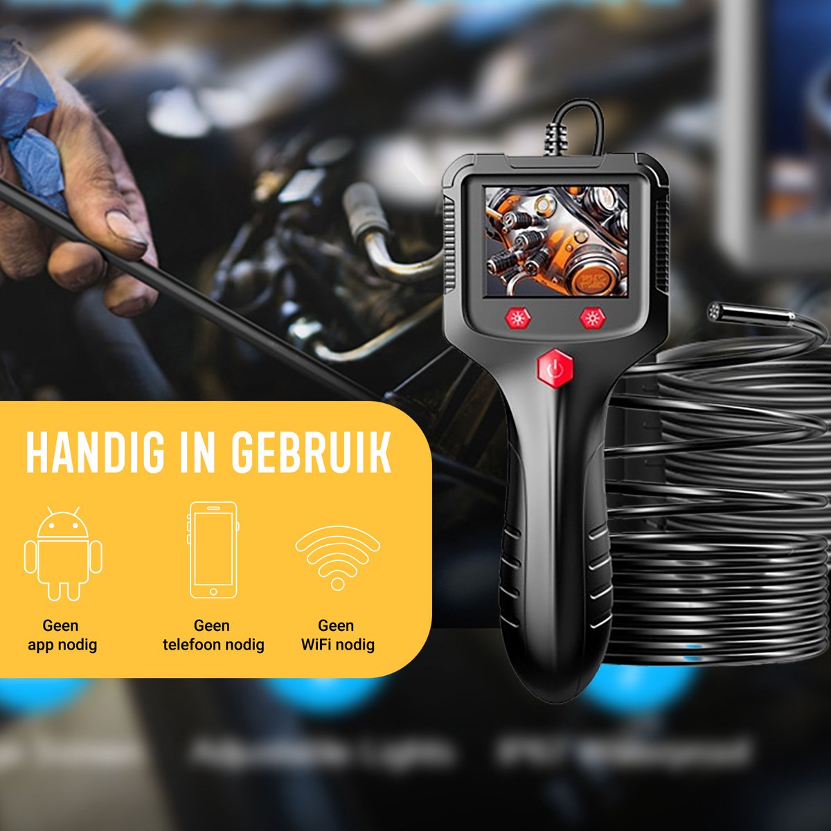 Webvision Inspectiecamera met scherm 2M – Endoscoop – Inspectie Camera ...