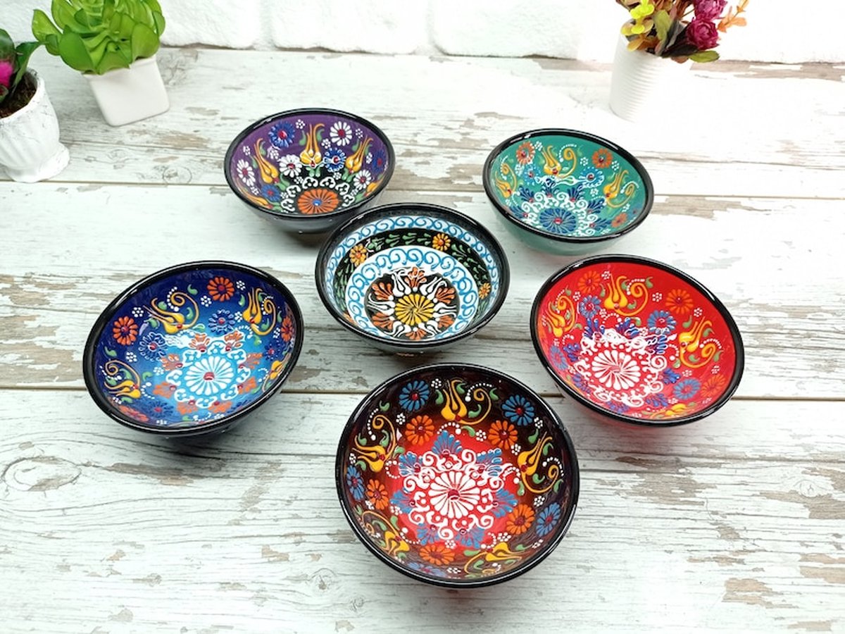 Set de 6 grands bols de service en céramique uniques mélangeant des ...