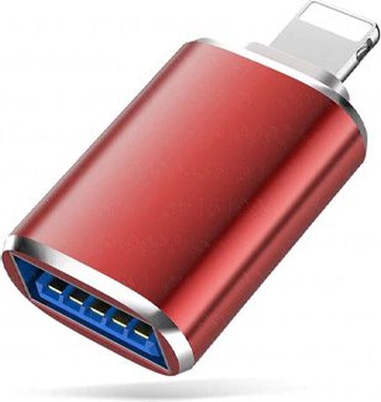 USB Adapter - 8-pin naar USB A - OTG adapter - OTG-8PIN-2 - Rood | bol