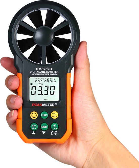 Windmeter - Anemometer - Windmeter Voor Buiten - Handwindmeter - Windsnelheidsmeter -... | bol.com