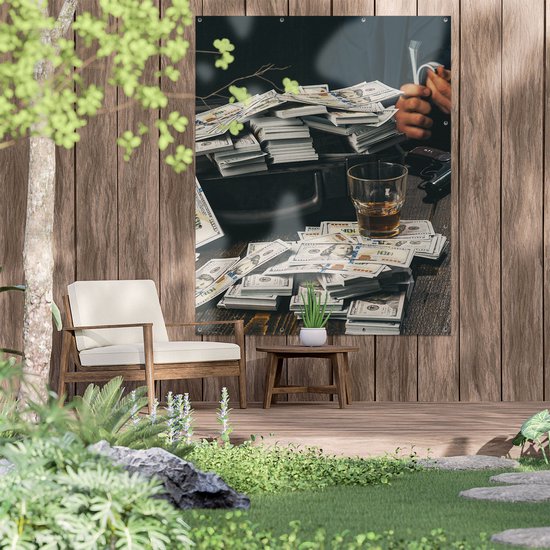 Gards Tuinposter Dollar Geld Briefjes op Tafel van de Maffia - 120x150 ...