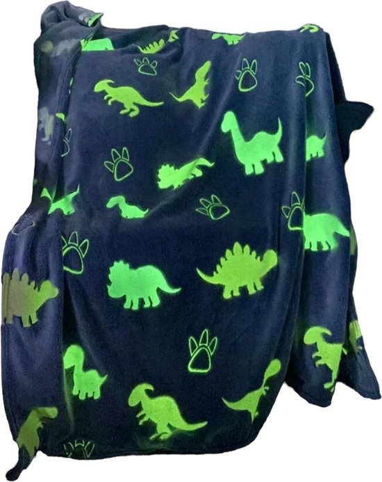 Glow In The Dark Plaid 100 x 150 CM - Dinosaurussen Plaid Glow In The Dark - Fleece... | bol.com