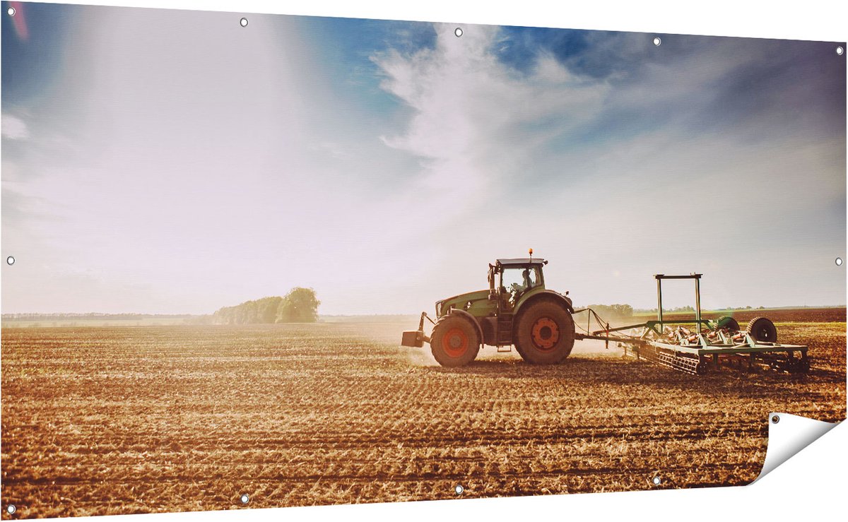 Gards Tuinposter Tractor op het Veld - Trekker - 200x100 cm - Tuindoek ...