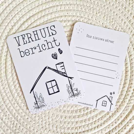Studio Juulz - Verhuiskaart 10 x VERHUISBERICHT HUISJE | Verhuizen ...