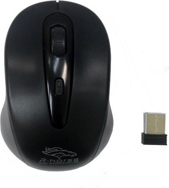 RF-2804B R-horse Wireless Mouse | 2.4 Ghz draadloos | Zwart | bol